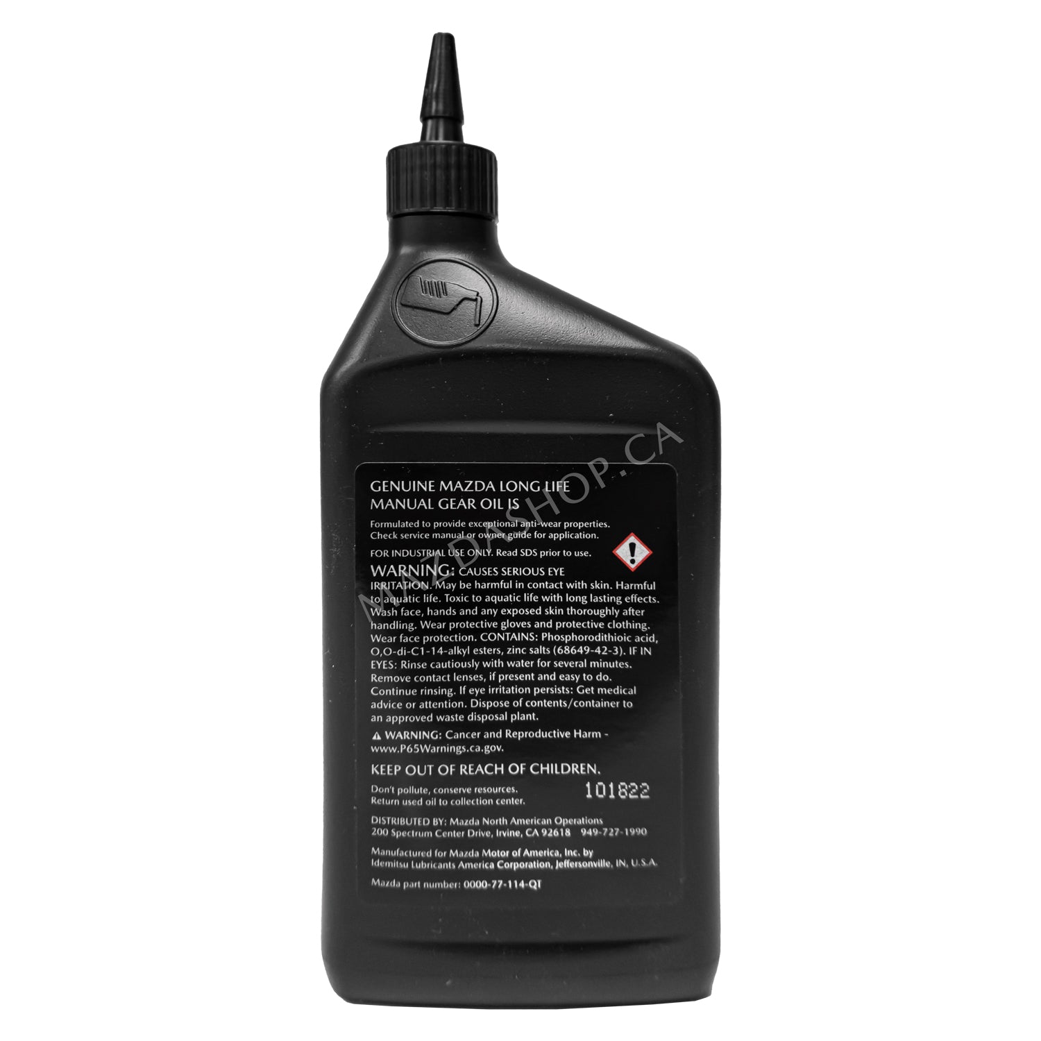 Gear Oil, Long Life for Manual Transmission (IS) | Mazda - MazdaShop ...