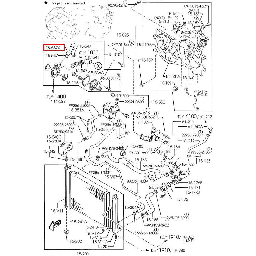 Engine Coolant Hose (Upper Hose) | Mazda6 (2003-2008) - MazdaShop ...